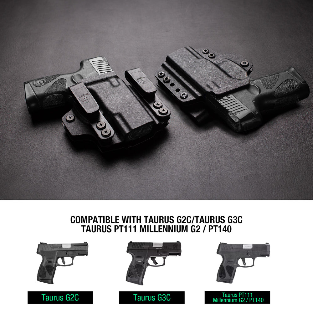 Taurus G2C G3C IWB & OWB Convertible Holster,Optic Ready, Adj Ride Hei
