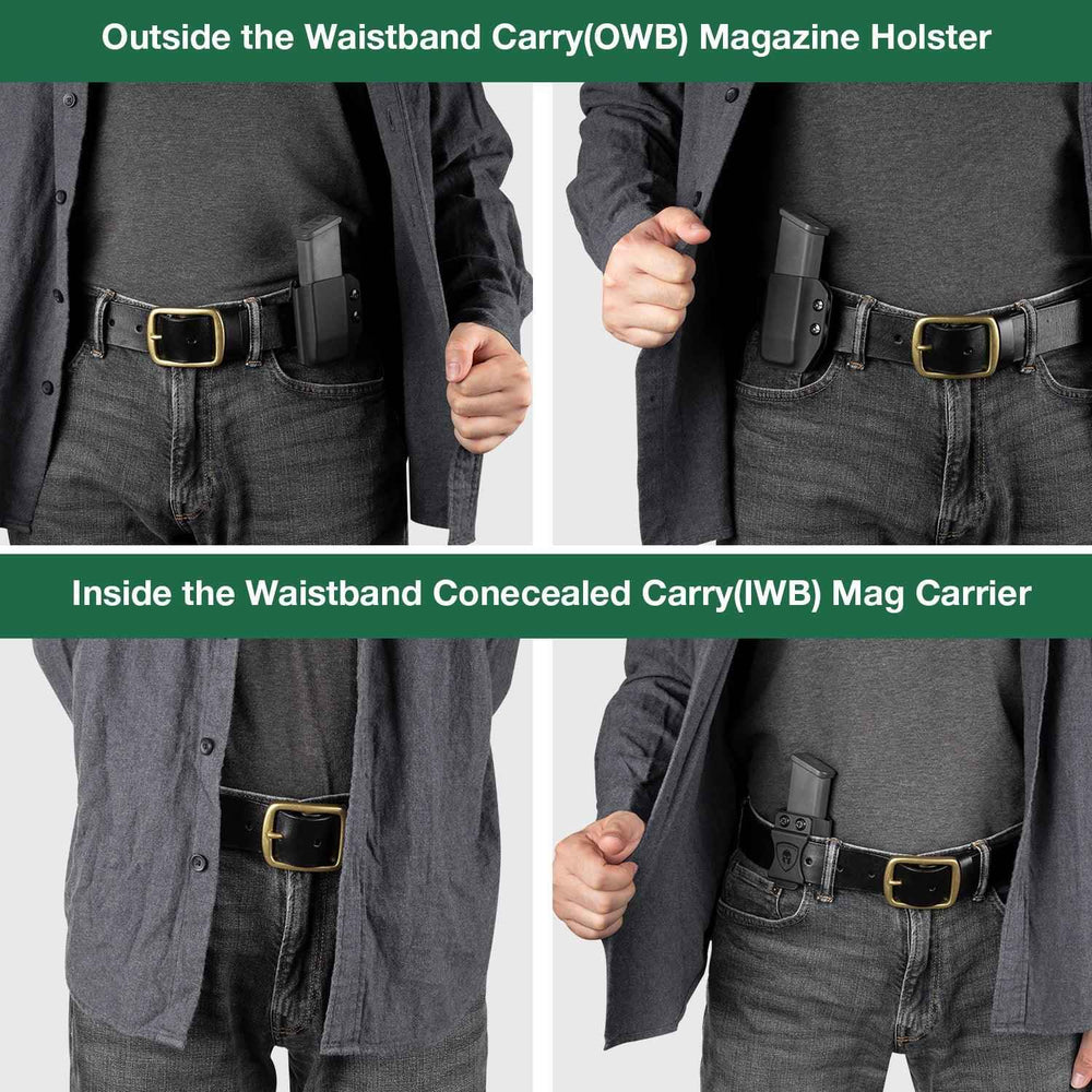 Kydex 9mm .40 .45ACP Universal Mag Carrier IWB OWB Magazine Holster Si