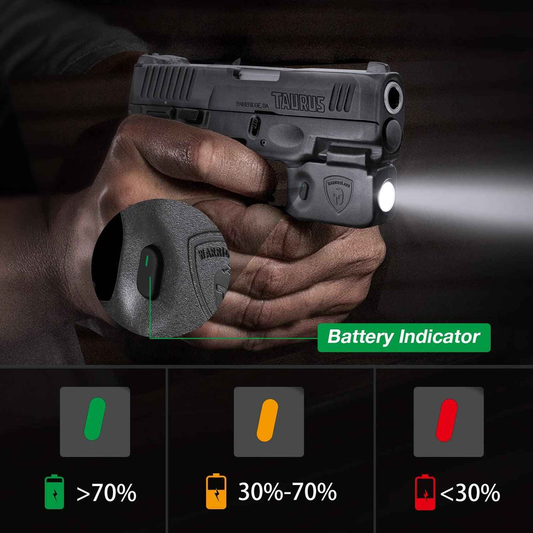 Mini Gun Light with Kydex Holster Tailored Made for Taurus G2C / Tauru